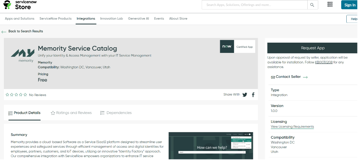 Memority publishes its app on the ServiceNow Store - Memority